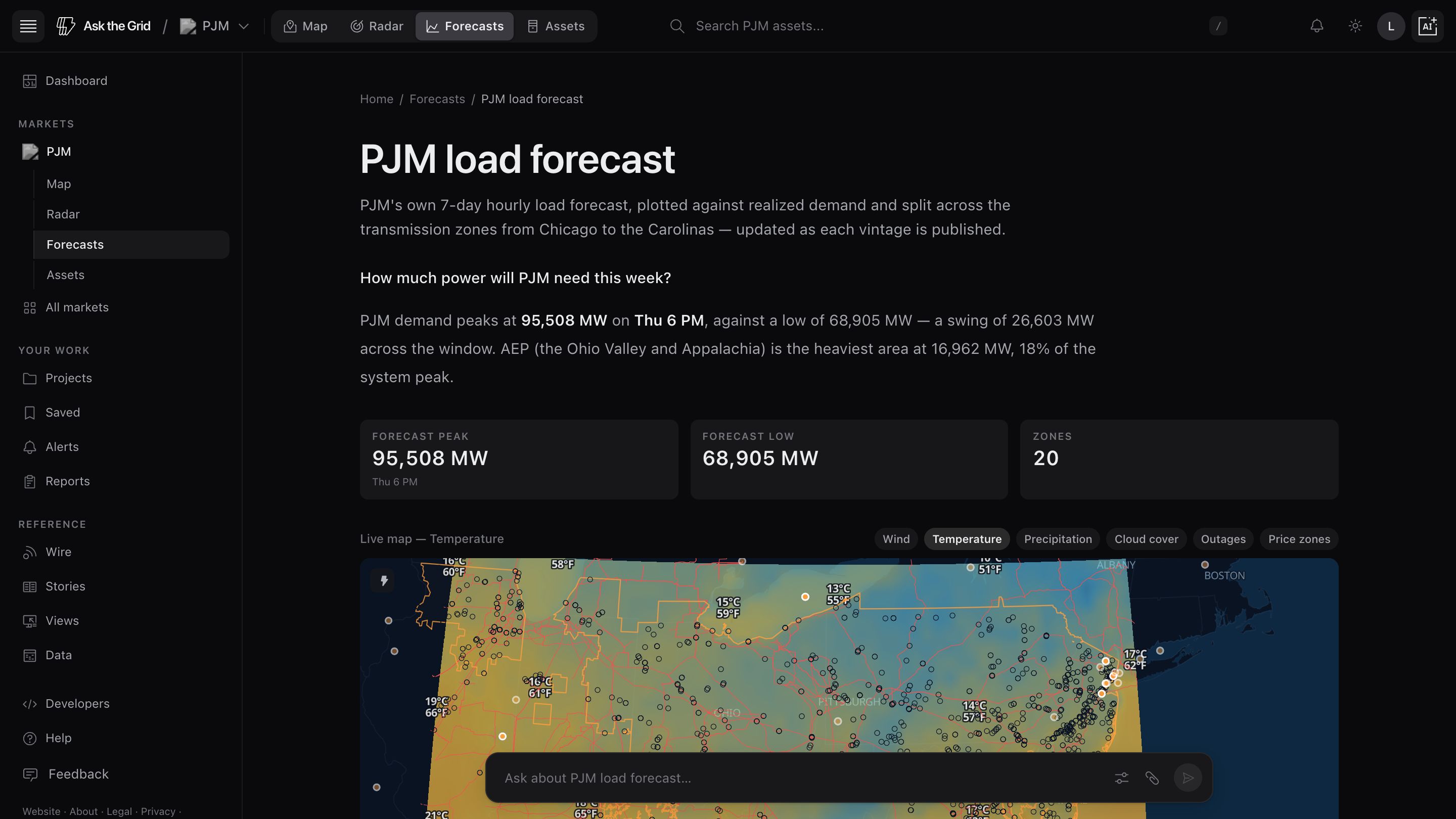 PJM Grid: Real-Time Prices, Demand and Map · Ask the Grid